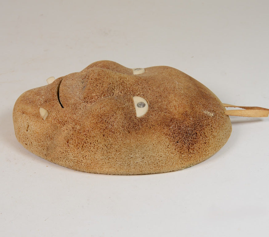 Eskimo Whale Bone Mask with Ivory Insets – Antique American Indian Art
