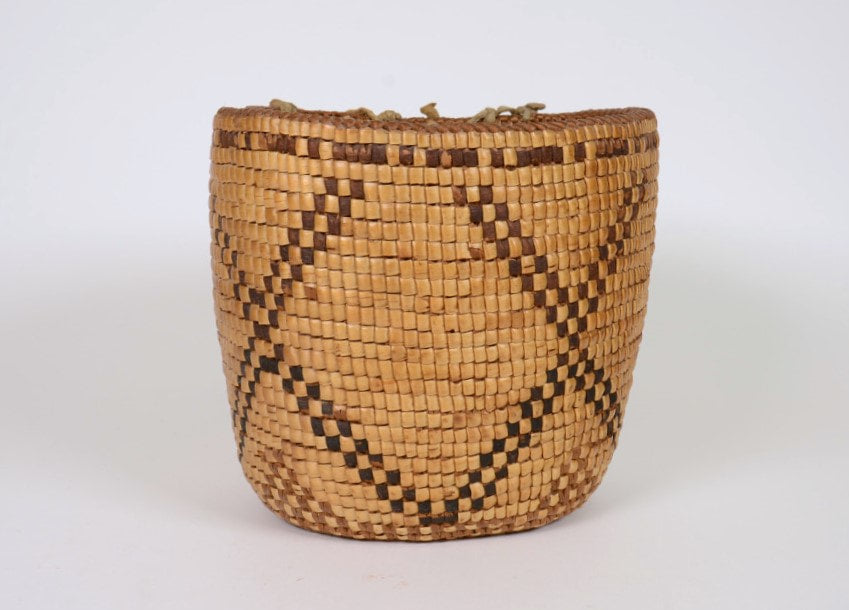Fully Imbricated Cowlitz Salish Basket – Antique American Indian Art